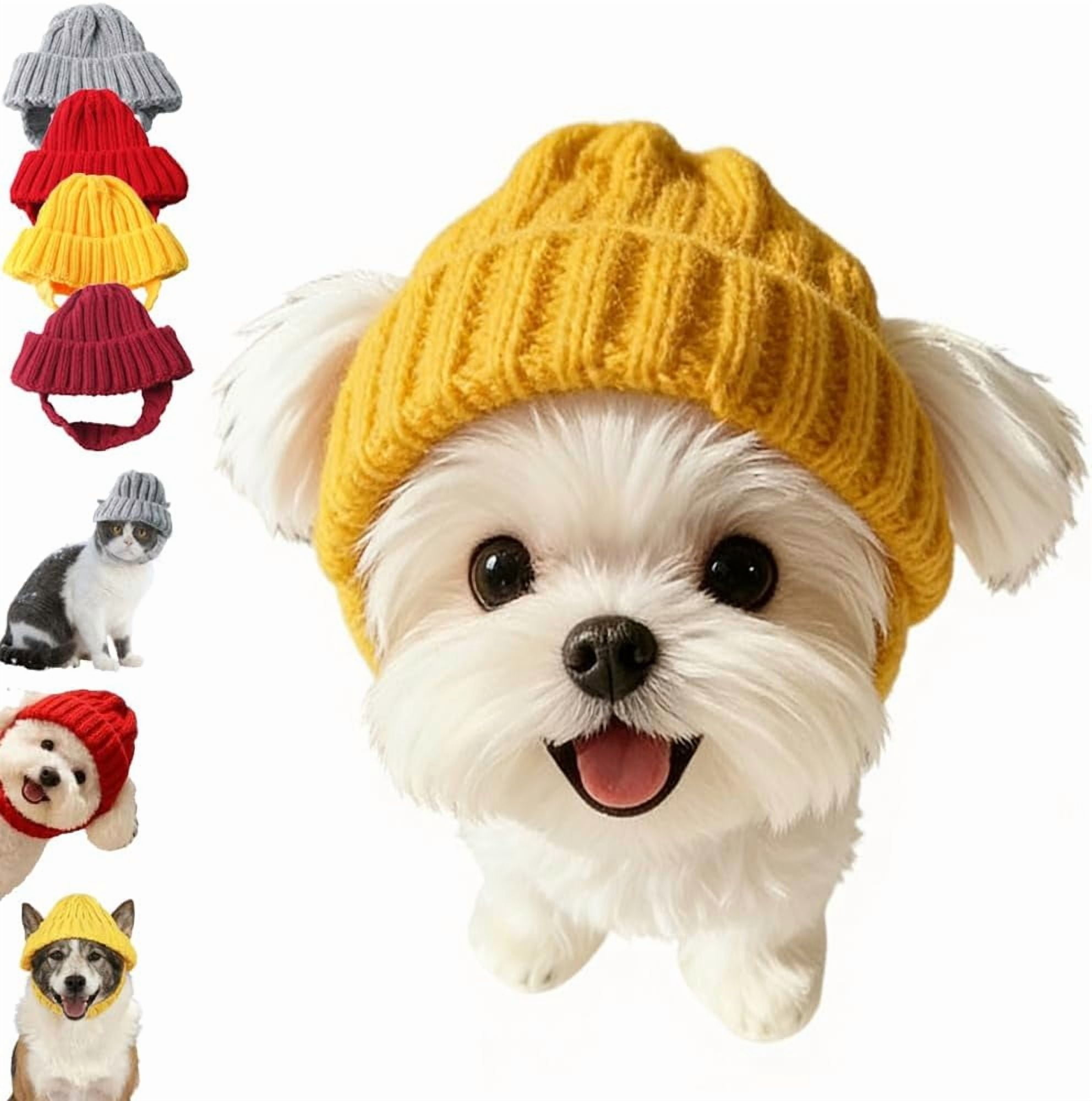 Knit Dog Beanie with Ear Flaps – Warm Winter Hat, Stretchy Knit Soft ...