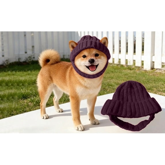 Knit Dog Beanie Hat, Dog Beanie with Ear Holes, Warm Dog Winter Hat ...