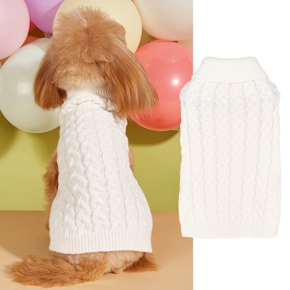 Knit Dog Sweater - Two-Leg Comfort Fit Bichon Pullover - Classic Winter ...