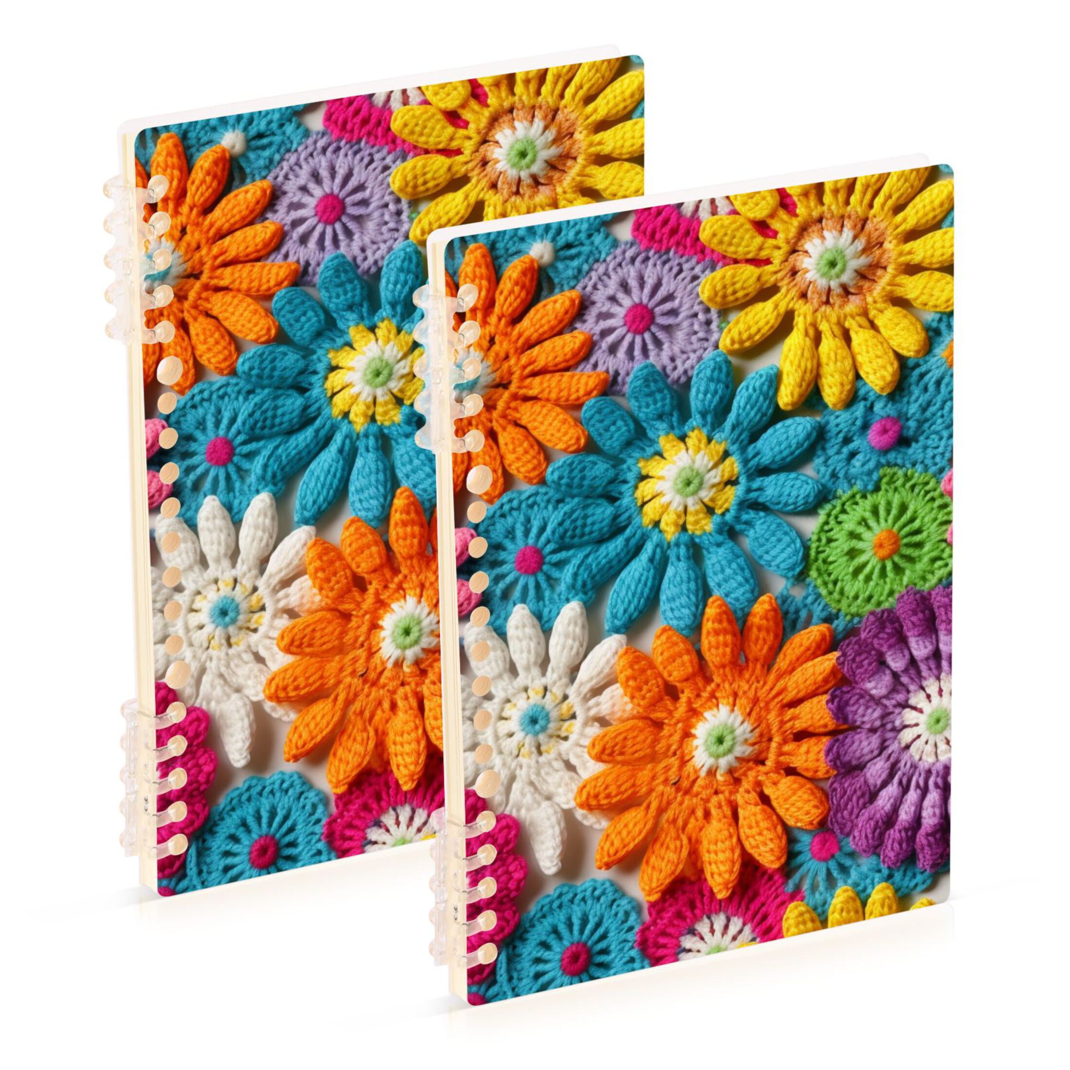 Knit Flowers Ring Binder Notebook Journey Note Diary College Ruled ...