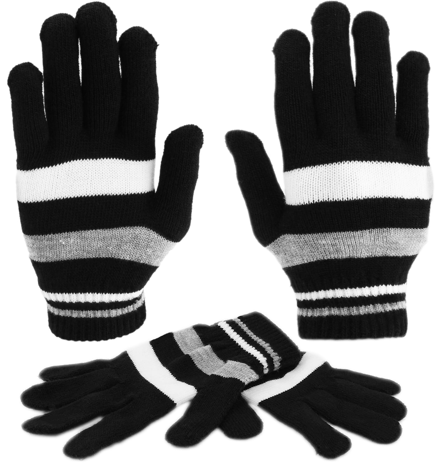 Knit Gloves (2 Pair, One Size Fits All) - Walmart.com