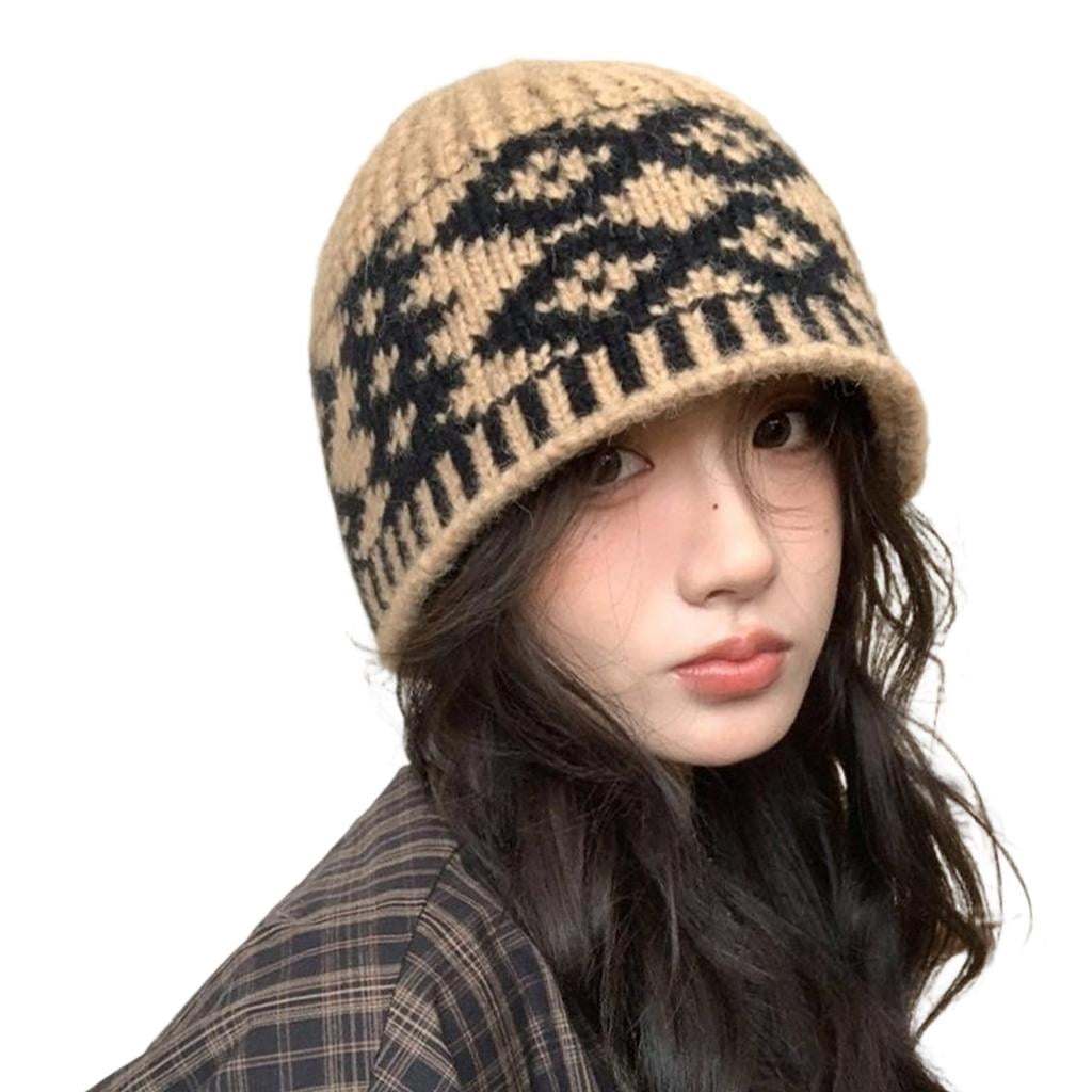 Knit Head Wrap Thicken Pullover Hat for Climbing Skiing Sports Stripes ...