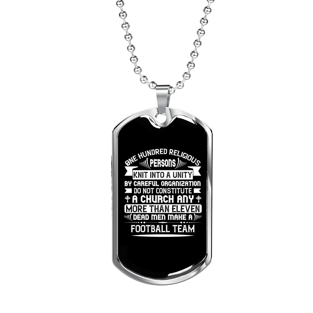 Knit Into A Unity Necklace Stainless Steel or 18k Gold Dog Tag 24 ...