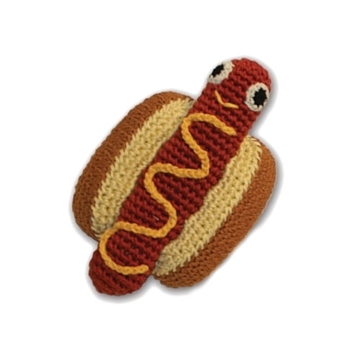 Knit Knacks Hot Dog Organic Cotton Small Dog Toy - Walmart.com