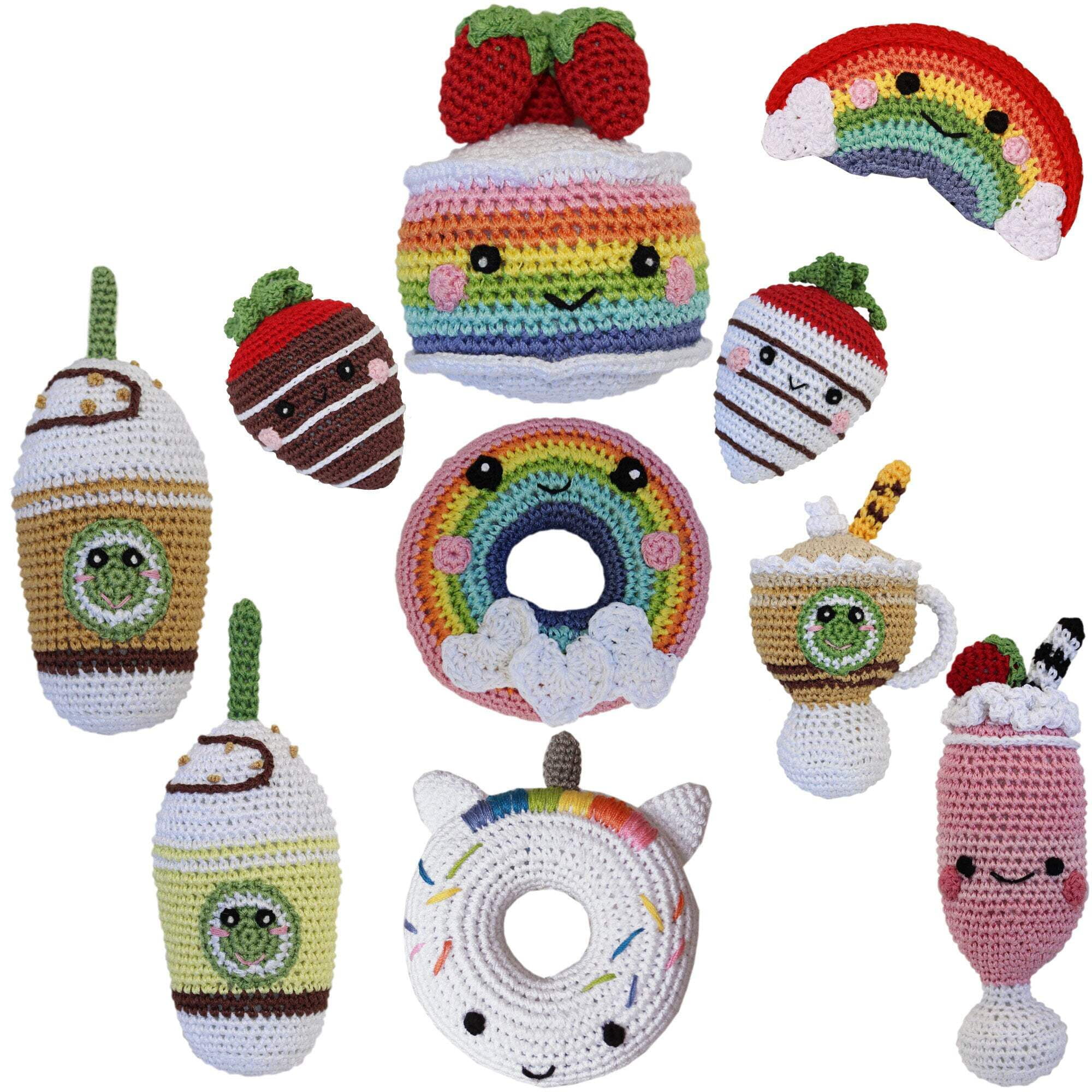 Knit Knacks Organic Cotton Pet Dog Toys, "Sweet Tooth Group" (Choose ...