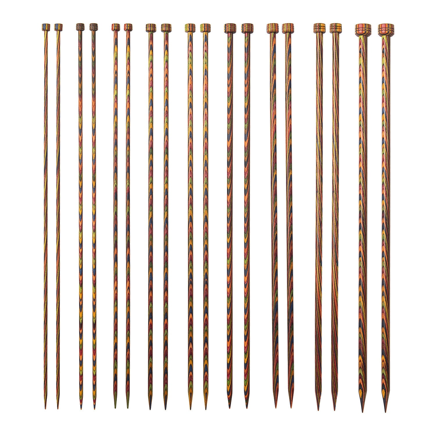 Knit Picks Rainbow 14 inch Wooden Straight Knitting Needle Sets ...