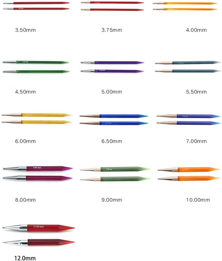 Knit Pro Trendz Acrylic 5'' Normal Interchangeable Circular Needle Tips ...