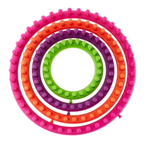 Loops & Threads Knit Quick Knitting Round Loom Set, 5.5"-11.5 ...