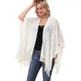 Knit Shawl Wrap for Women - Ladies Fringe Knitted Poncho Cardigan Cape ...