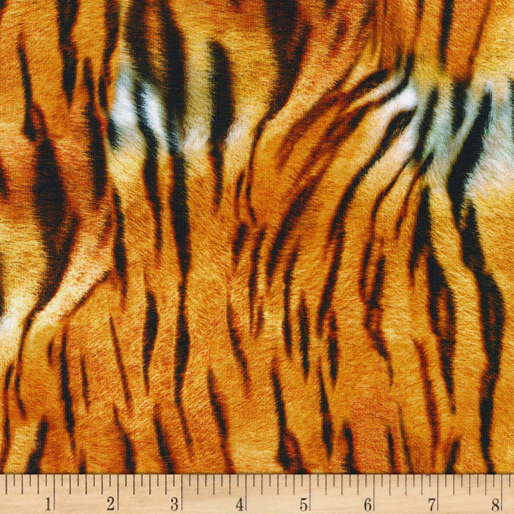 Knit Tiger Stripe Digital Animal Kingdom Stretch Jersey Knits Wild ...