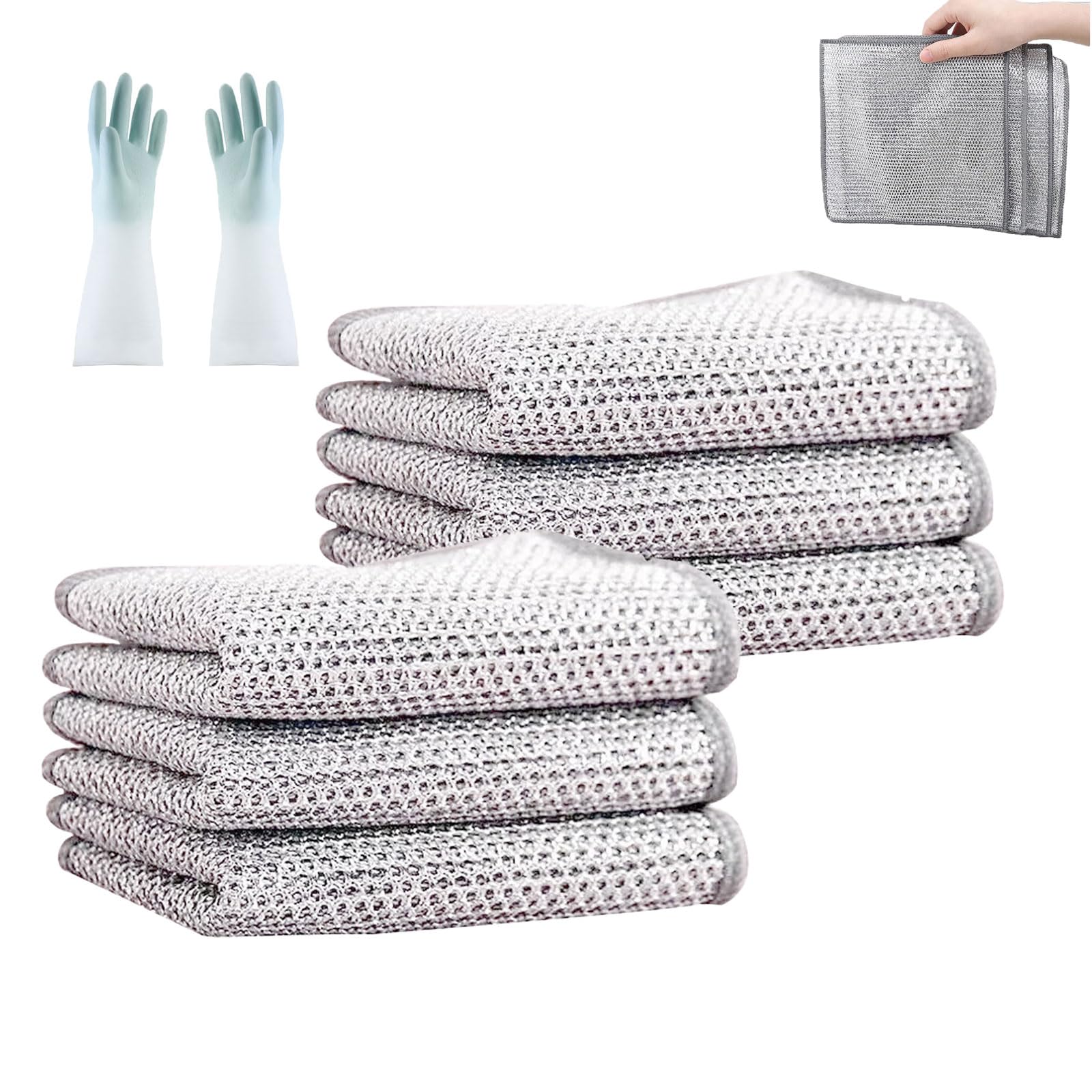 Knit Towel, Wire Miracle Cleaning Cloths 6 Pack, Multipurpose Wire ...