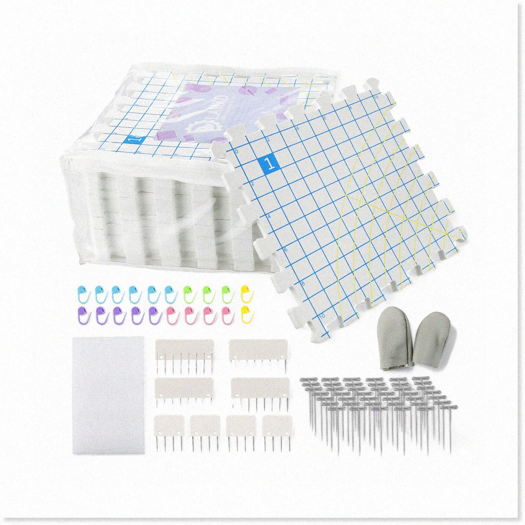 KnitGrid Pro: Ultimate Blocking Kit - Extra Thick Mats, Grid Boards ...