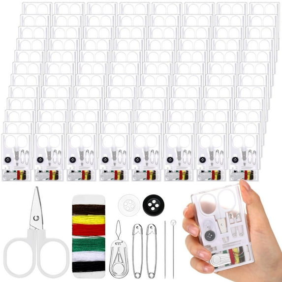 Knitgrip 100 Boxes Mini Travel Sewing Kit Quick Fix Sewing Kits Bulk ...