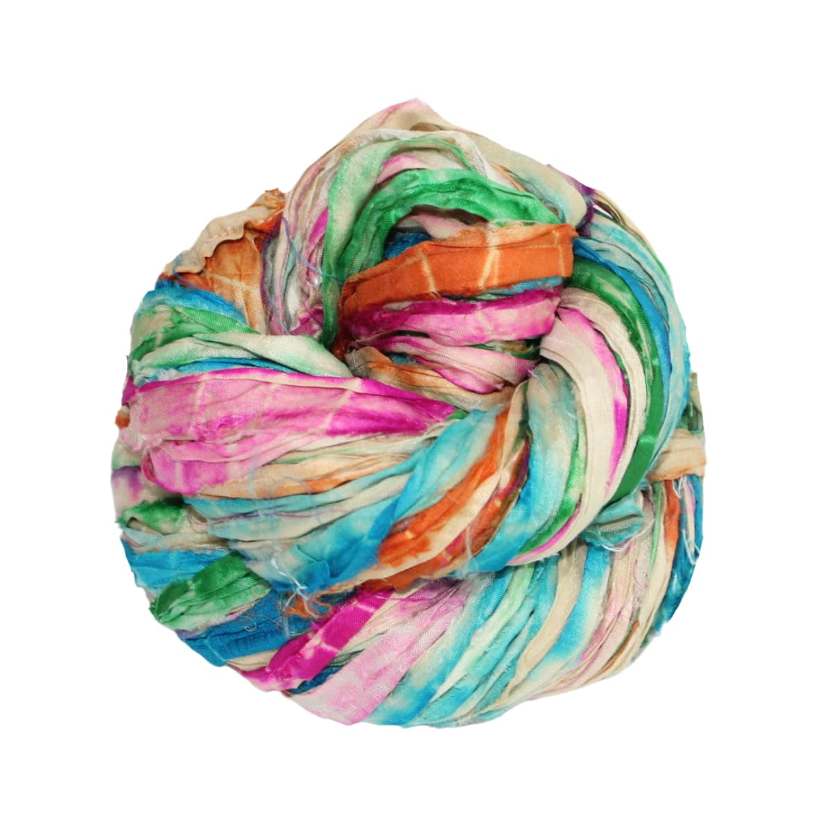 Knitsilk Recycled Shibori Sari Silk Ribbon YarnMulticolorBest for ...