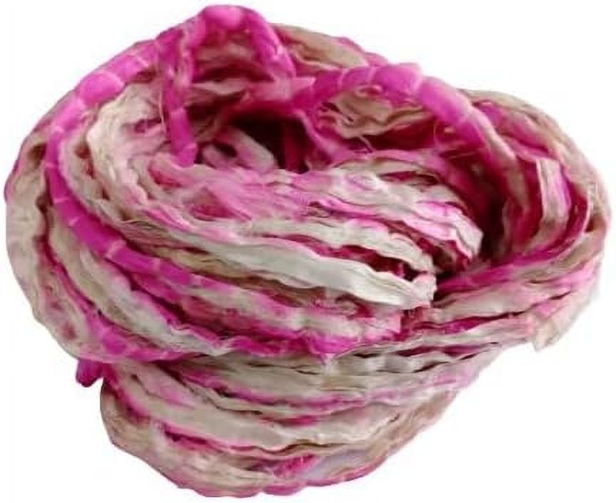 Knitsilk Shibori Sari Silk Ribbon Yarn-Light pink|Best for Crochet ...
