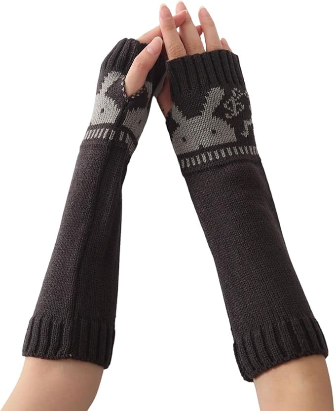 Knitted Arm Warmer Cute Bunny Fingerless Gloves, Kawaii Wrist Warmers ...