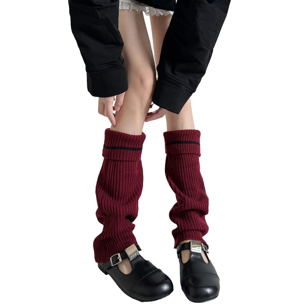 Knitted Boot Covers with Metal Button for Women Turn Cuff Flared Leg ...