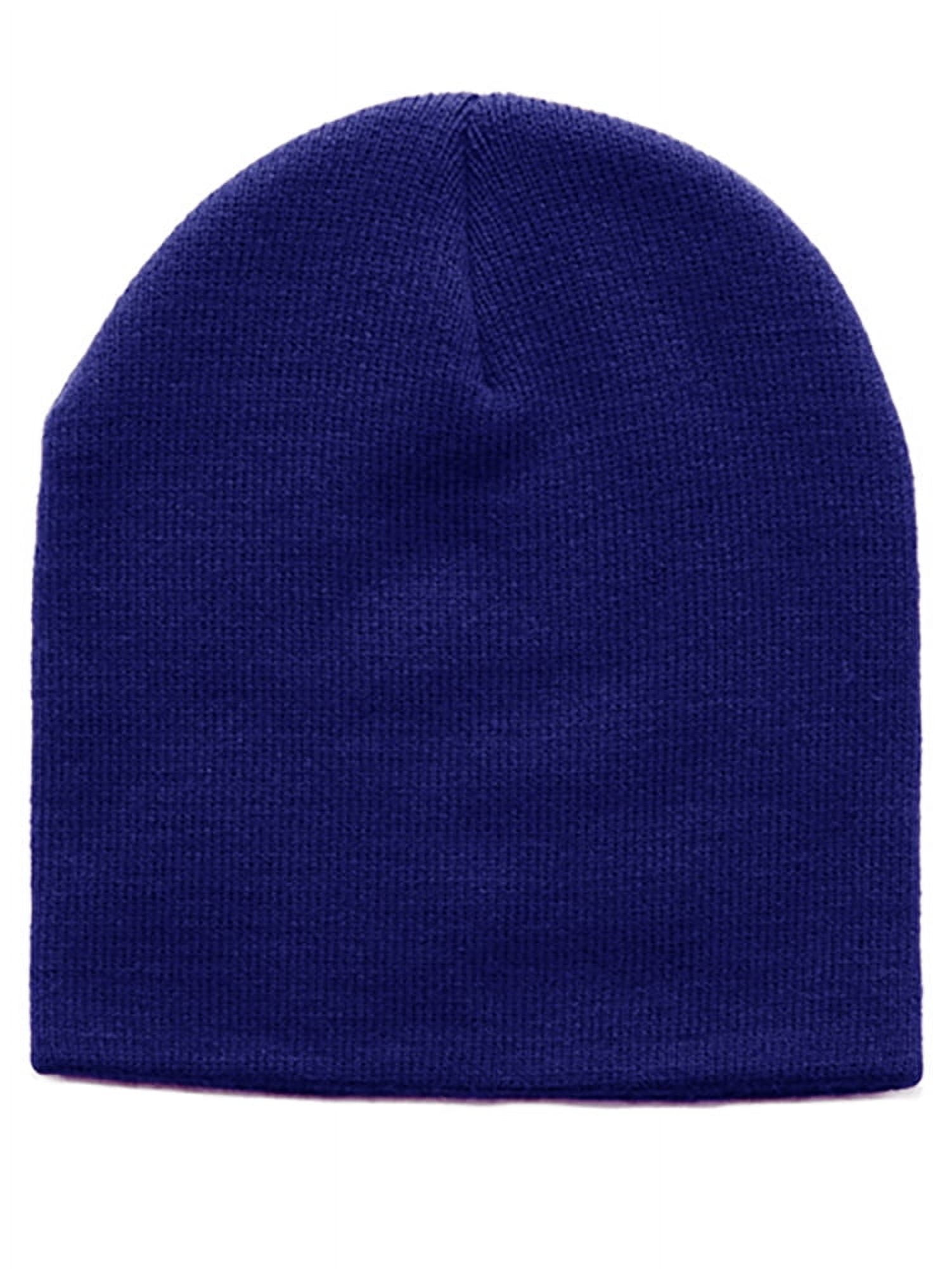 Knitted Cap Cuffless Beanie - Royal - Walmart.com