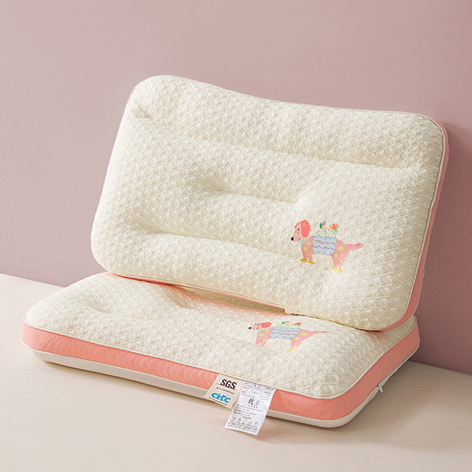 Knitted Cotton Ergonomic Sleeping Pillow – Low Profile, Machine ...