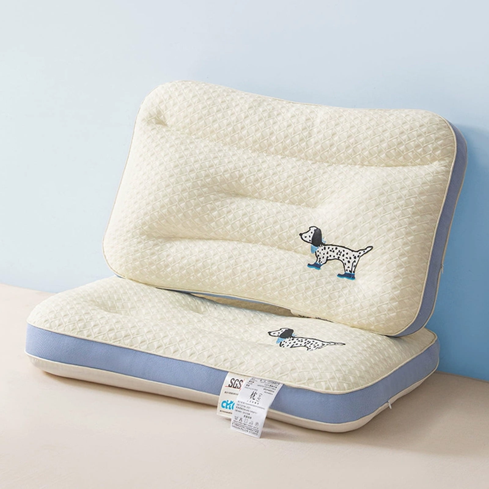 Knitted Cotton Pillow, Ergonomic Sleeping Pillow, Low Profile Design ...