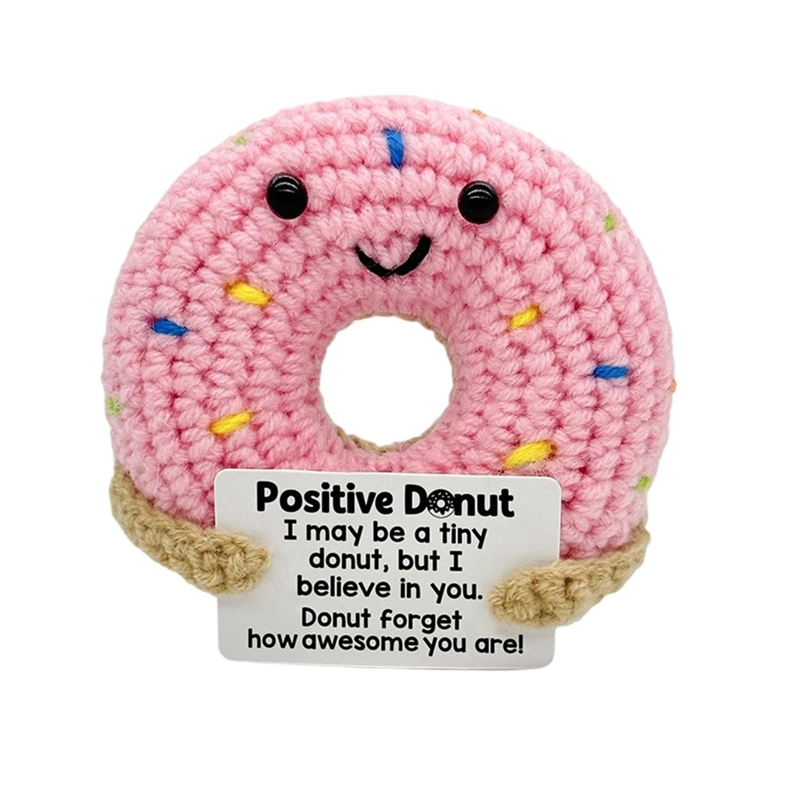 Knitted Crocheted Positive Energy Donut Doll, Handmade Wool Soft And ...