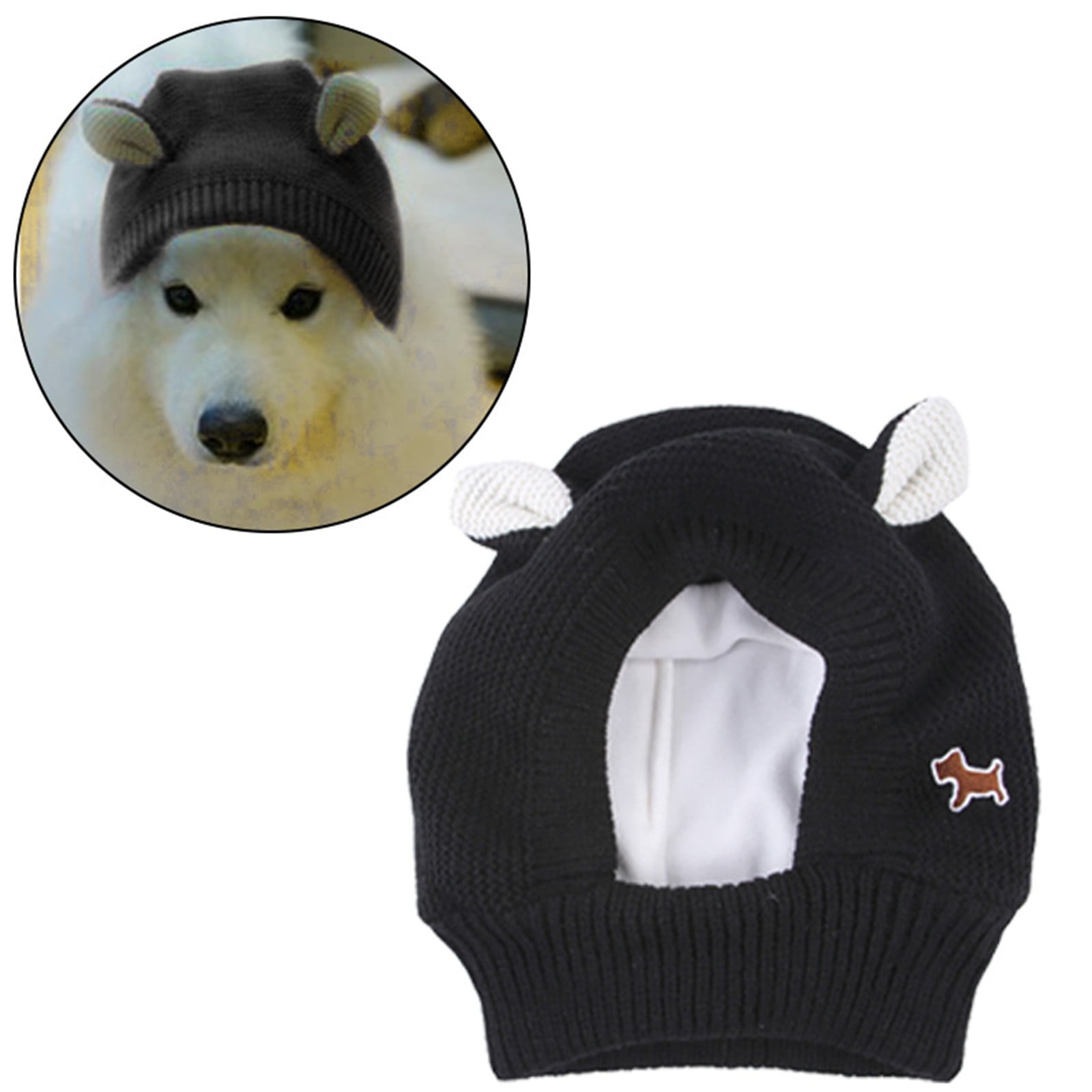 Knitted Dog Hat, Winter Dog Balaclava with Pretty Ears, Suitable for ...