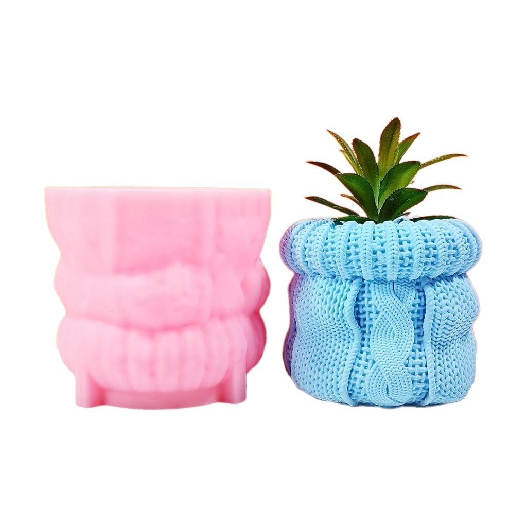 Knitted Hat Shape Silicone Mold for Realistic Flower Pots Concrete ...