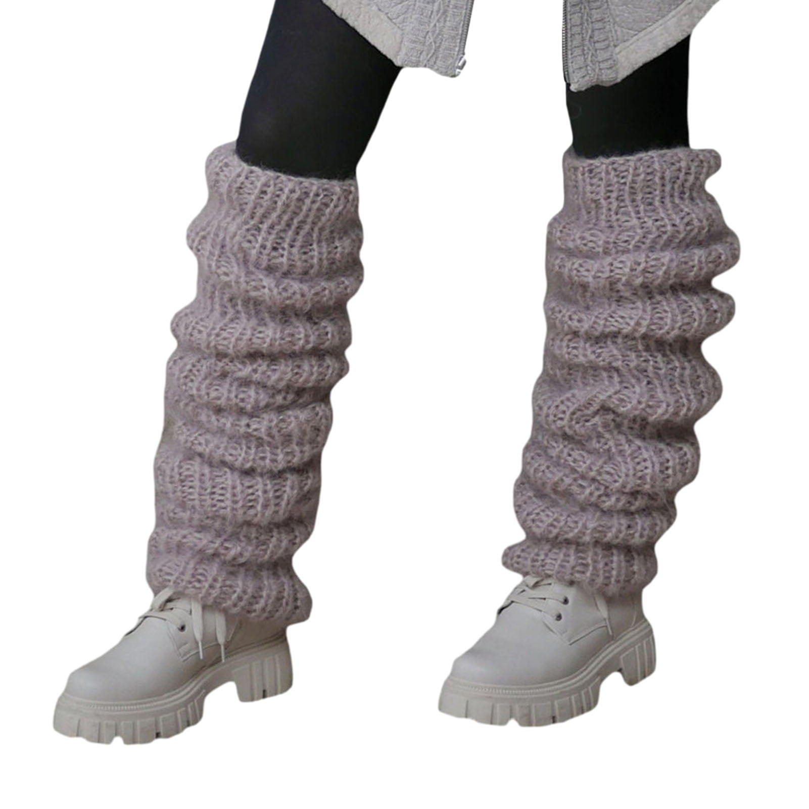 Knitted Leg Warmers for Women and Girls, Calf Cuffs In Braid Pattern ...