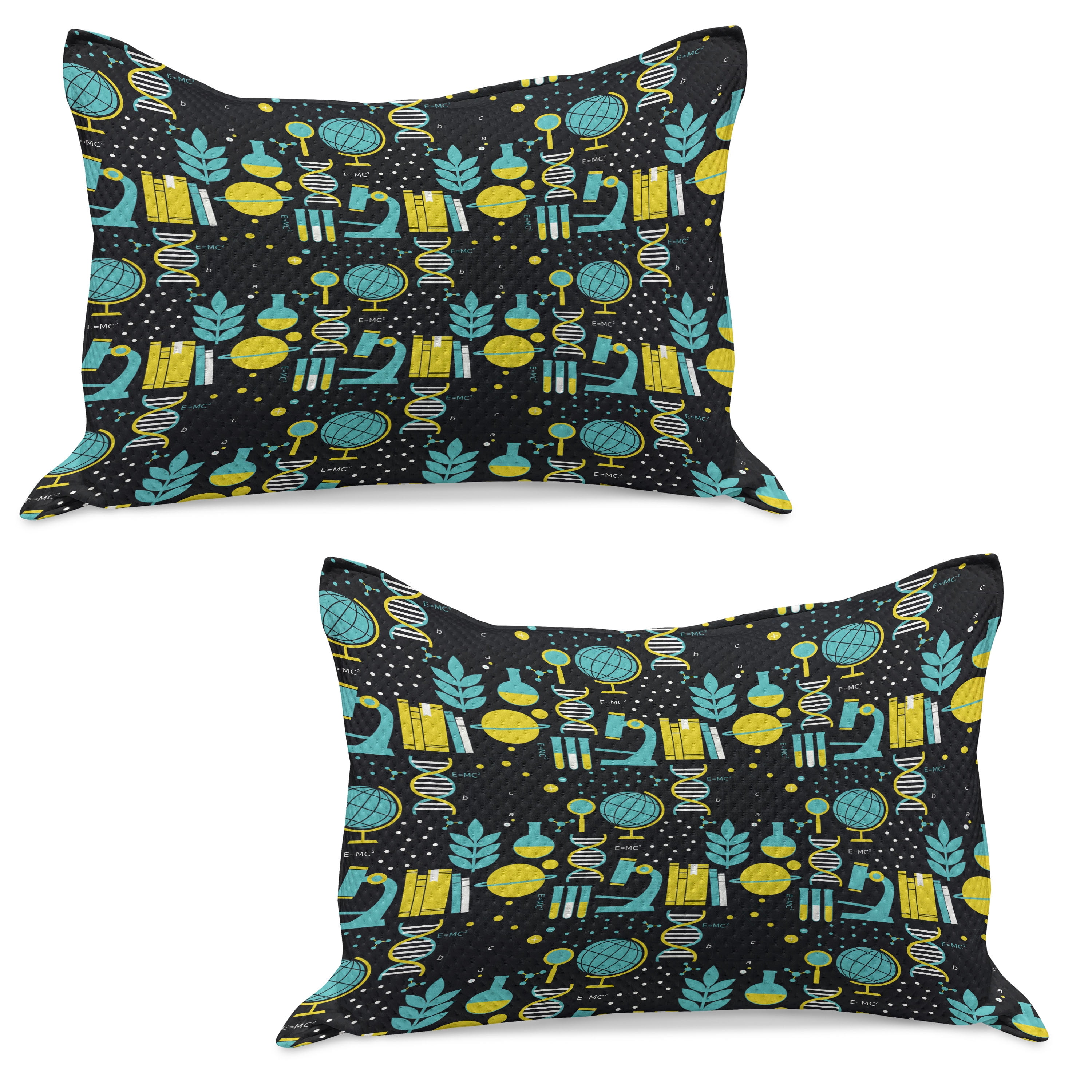 Knitted Quilt Pillowcover Set of 2, Science Themed Biology Chemistry ...