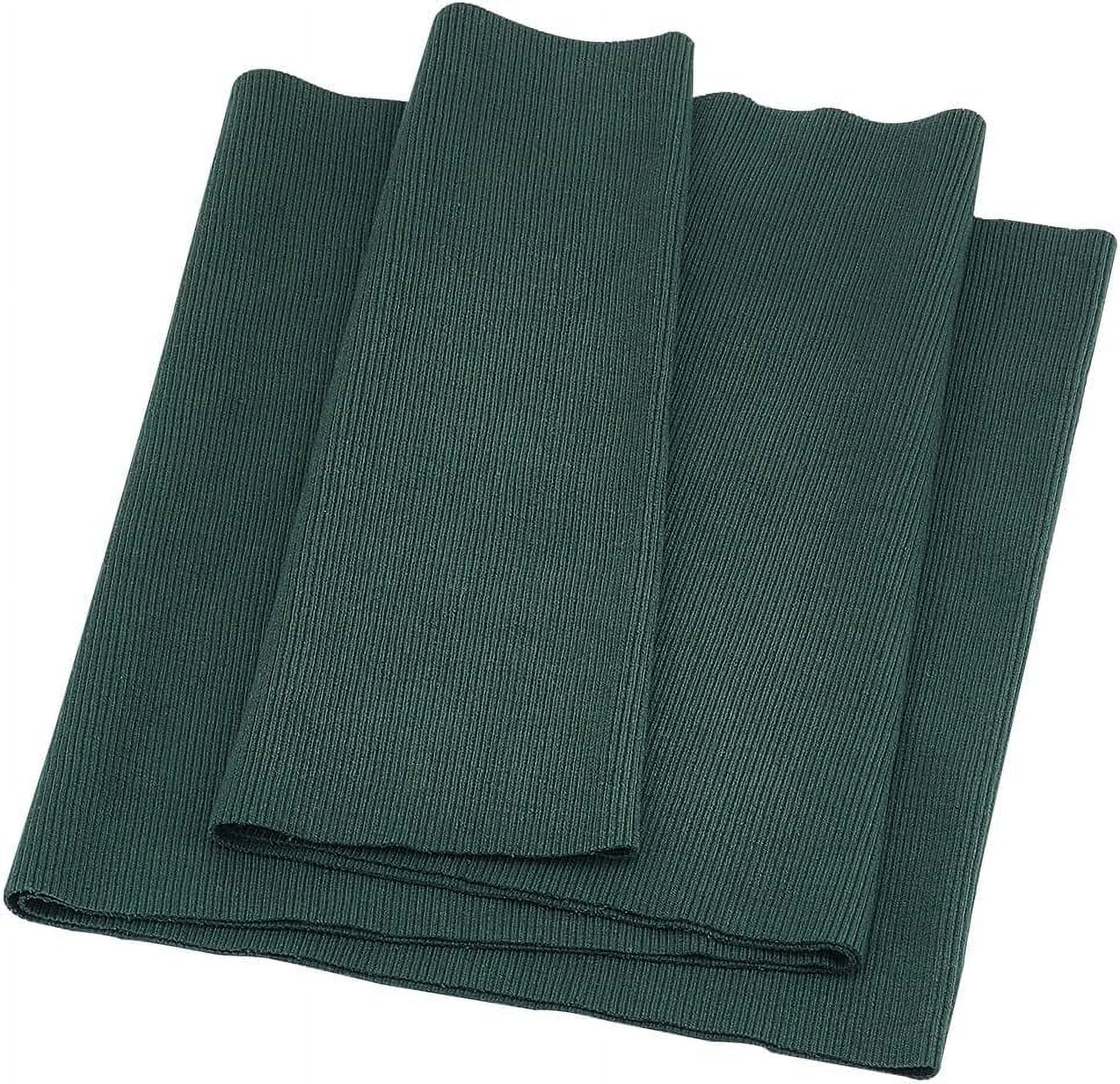 Knitted Rib Fabric 25.5x9" Stretch Cotton Ribbing Fabric Dark Green Rib ...