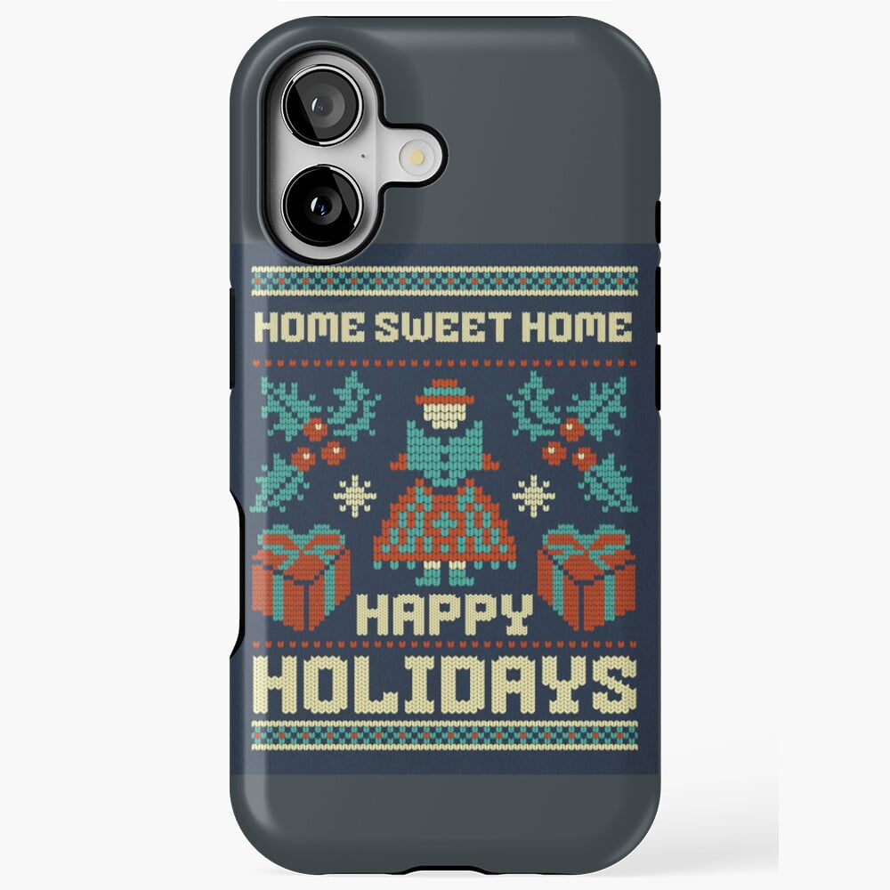 Knitted Style Christmas Home Greetings for iPhone 17 11 12 13 14 15 16 ...