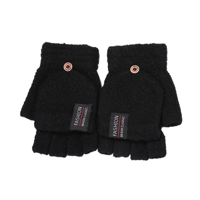 Knitted Warm Convertible Flip Mittens for Men Wool for Winter Sports ...