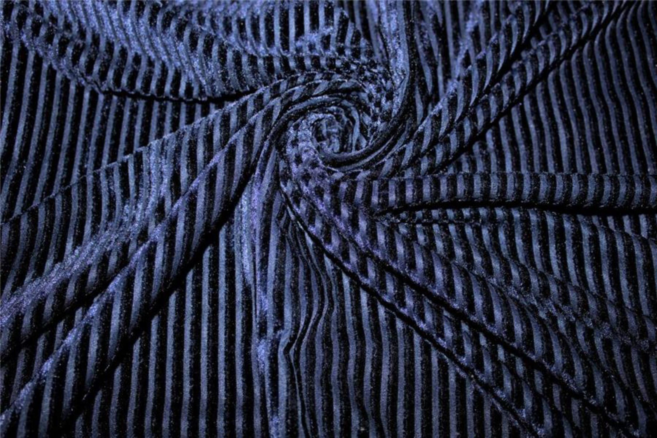 Knitted velvet stripe Navy Blue color fabric 60quot; wide - Walmart.com