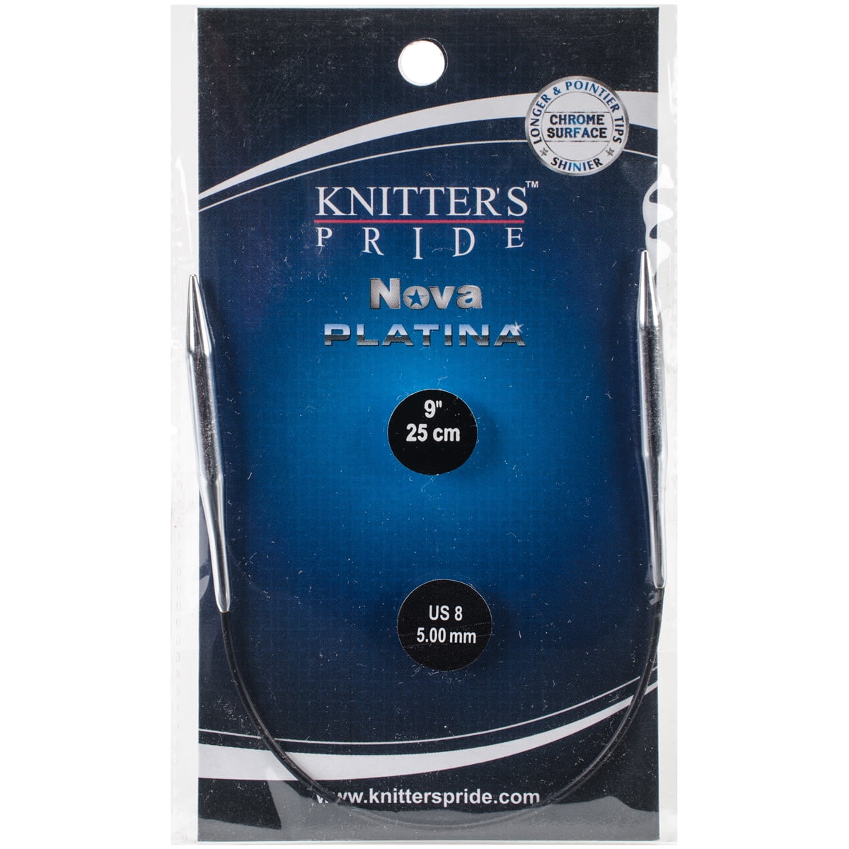 Knitter's Pride 120170 Nova Platina Fixed Circular Needles 9"-Size 8 ...