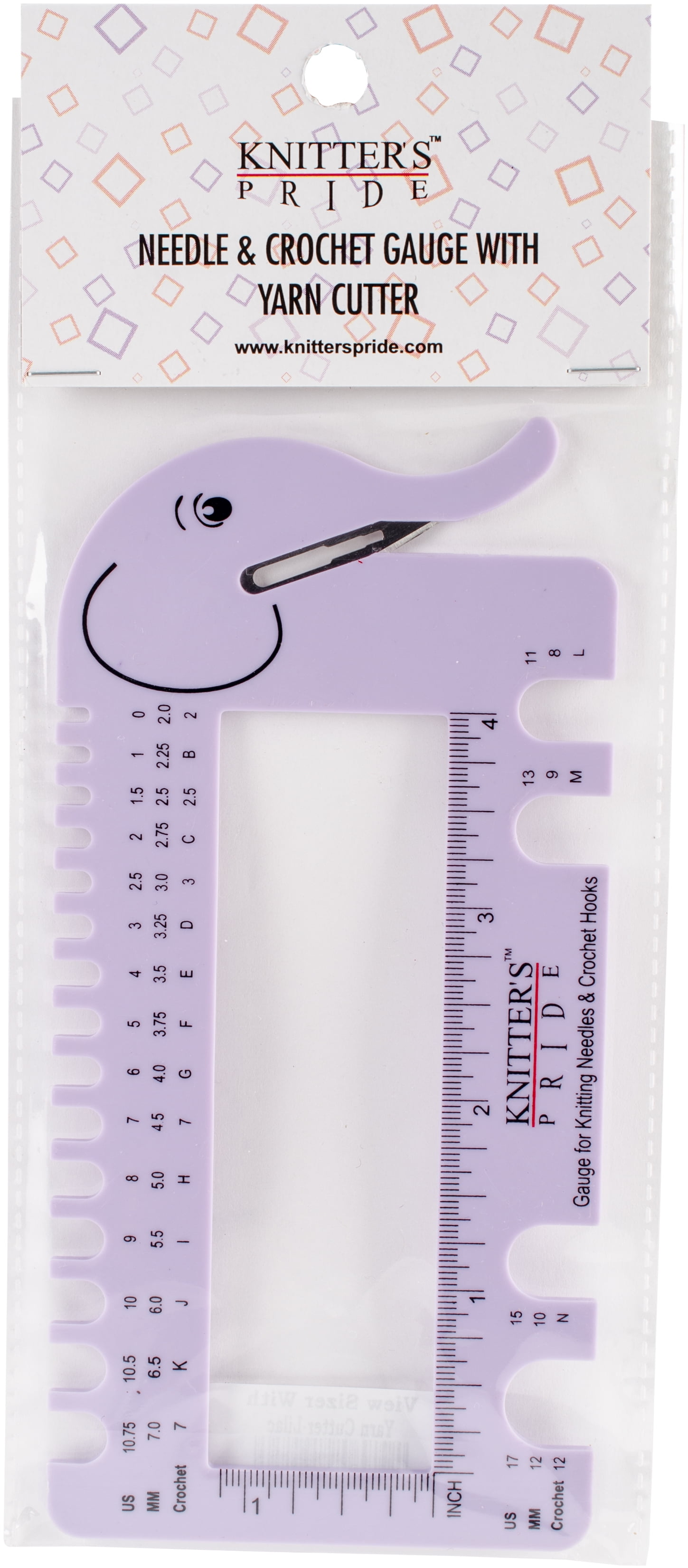 Knitter's Pride-Needle & Crochet View Sizer W/Yarn Cutter-Lilac ...