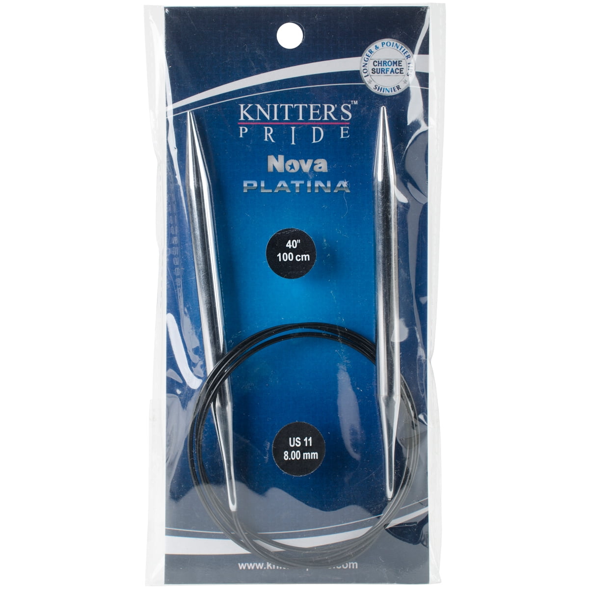 Knitter's Pride Nova Platina 40" Fixed Circular Knitting Needles - BLUE US 11, 8mm - Walmart.com
