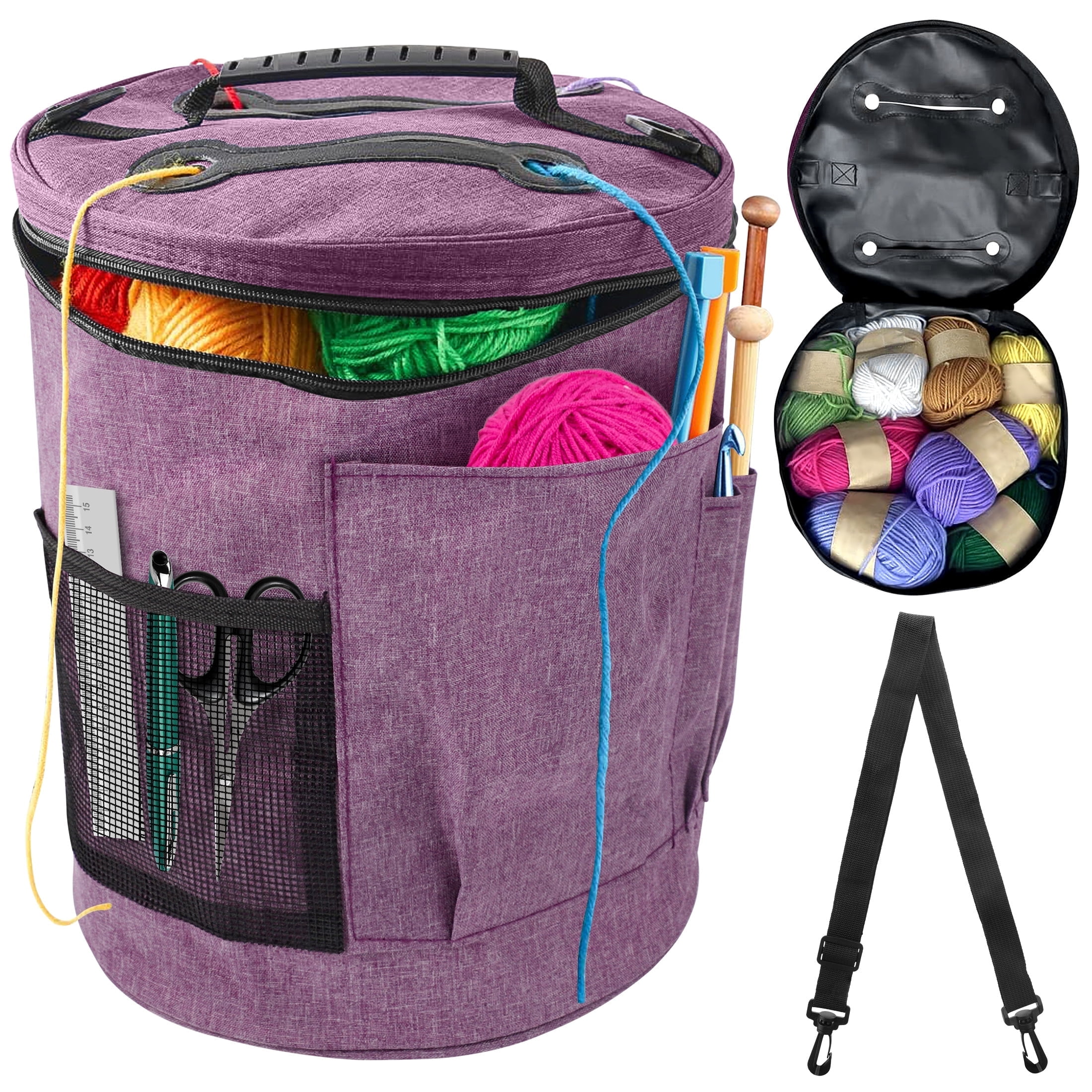 EEEkit Yarn Holder Case Organizer, Large Capacity Crochet Bag with ...