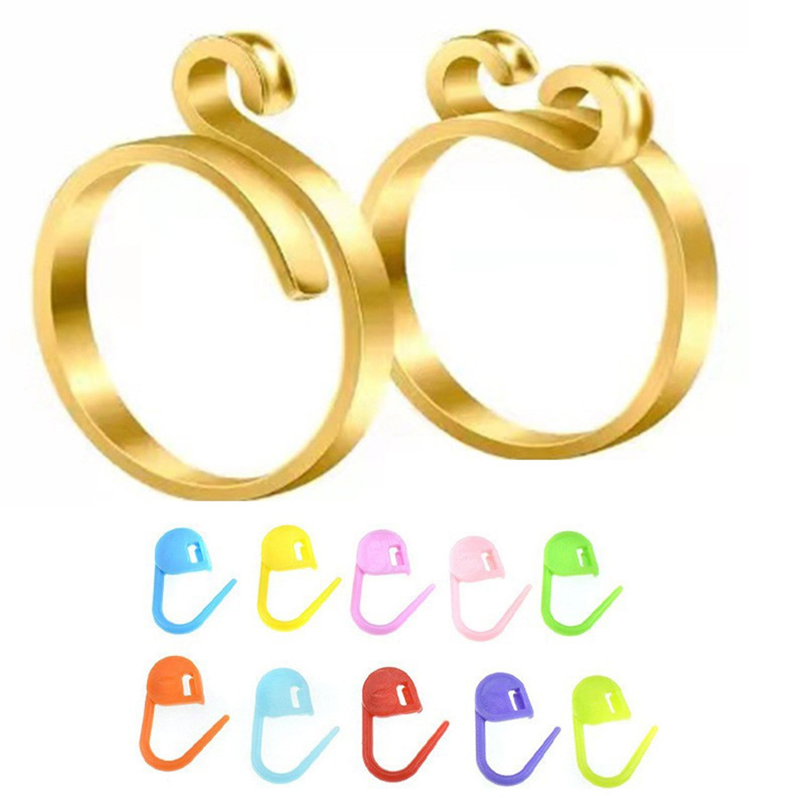 Knitting Crochet Loop Ring Adjustable Crochet Loop Ring Hook Braided Knitting Ring Yarn Finger ...