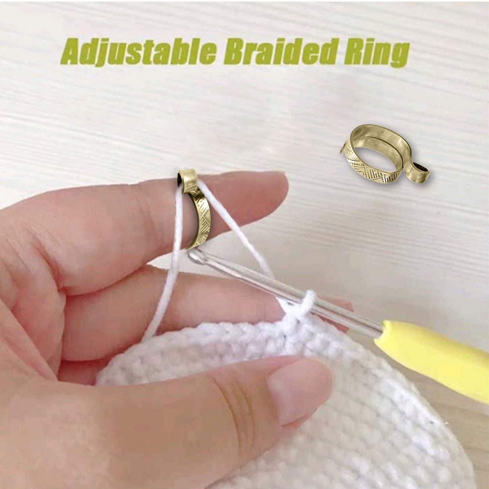 Knitting Crochet Loop Ring | Adjustable Vintage Copper Plated Yarn ...