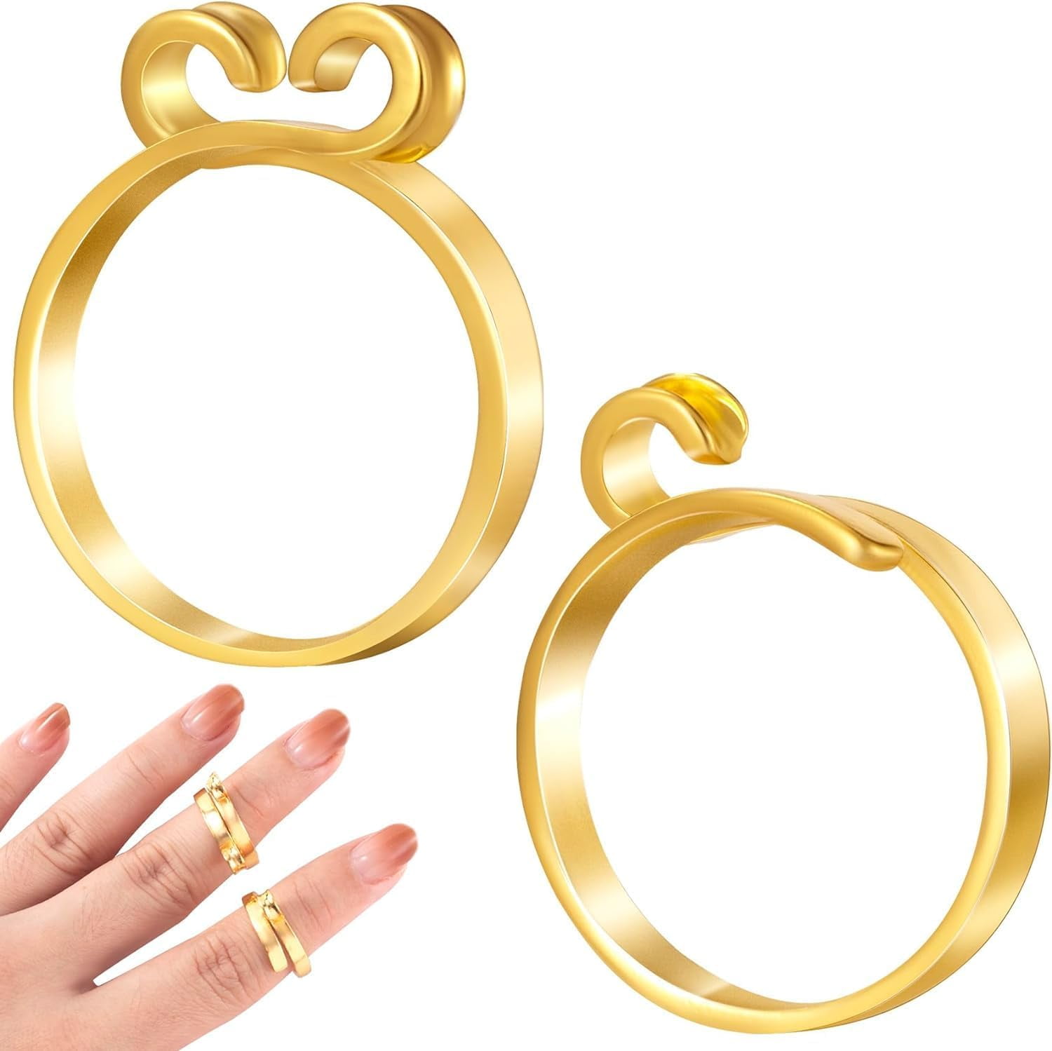 Knitting Crochet Loop Ring for Fingers, Adjustable Crochet Tension Ring ...