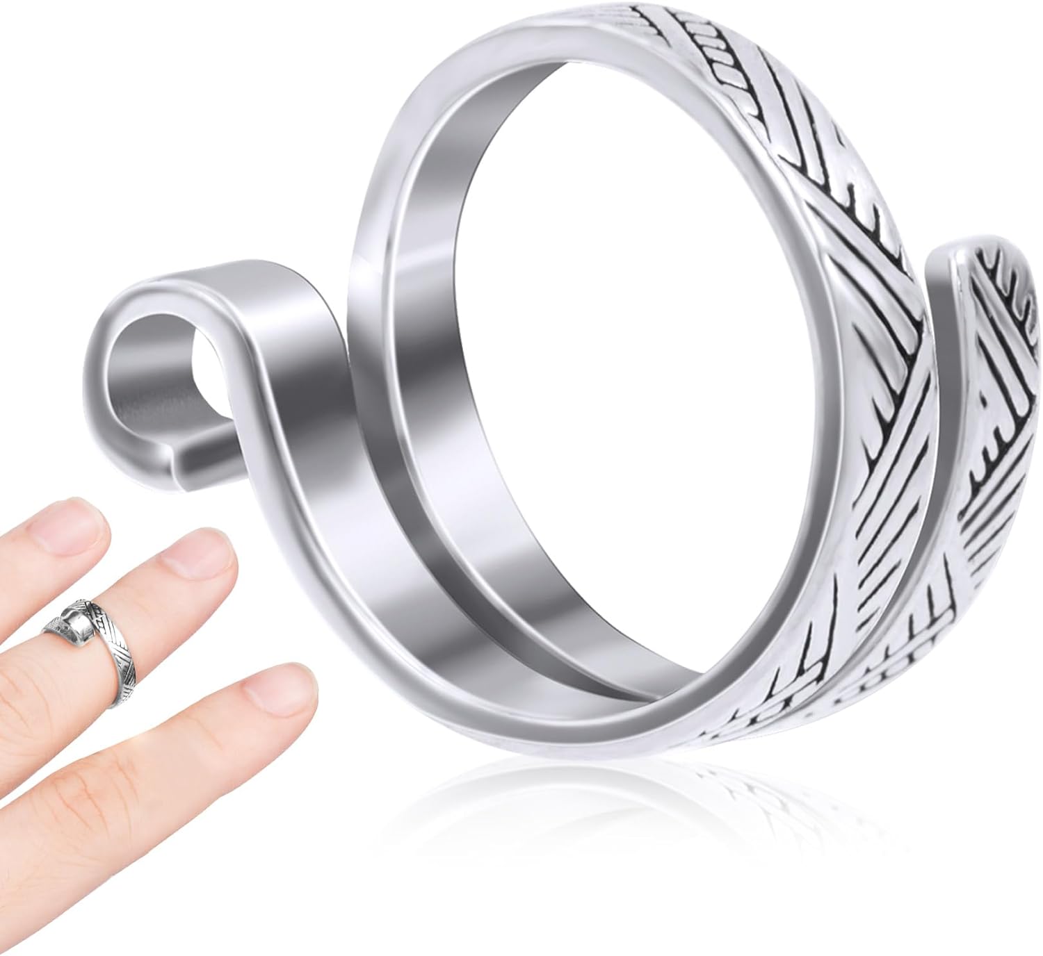 Knitting Crochet Loop Ring for Fingers, Adjustable Crochet Tension Ring ...