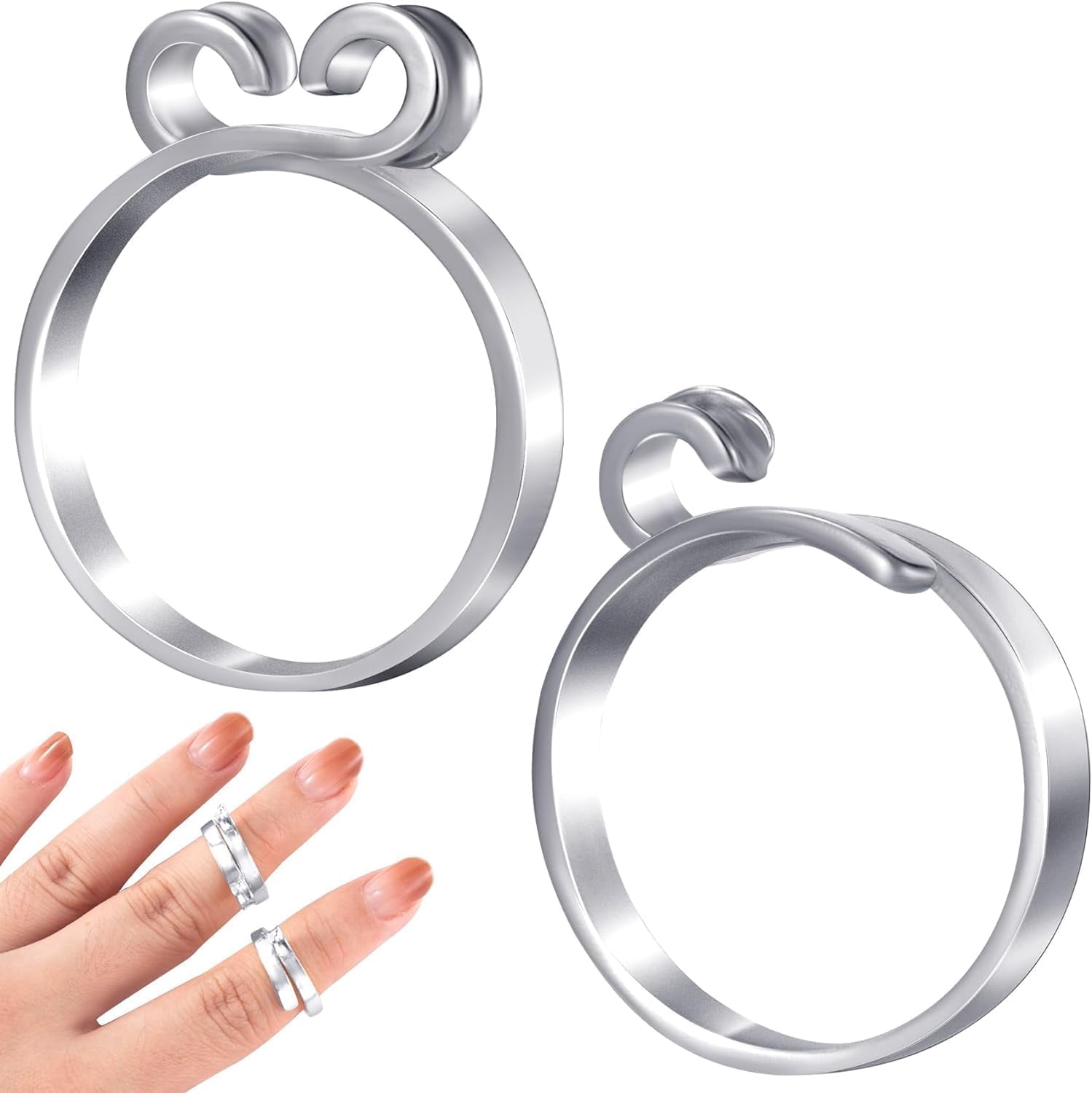 Knitting Crochet Loop Ring for Fingers, Adjustable Crochet Tension Ring ...