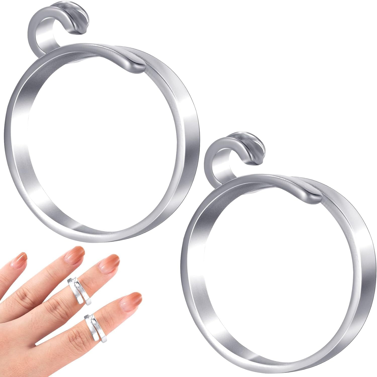 Knitting Crochet Loop Ring for Fingers, Adjustable Crochet Tension Ring ...