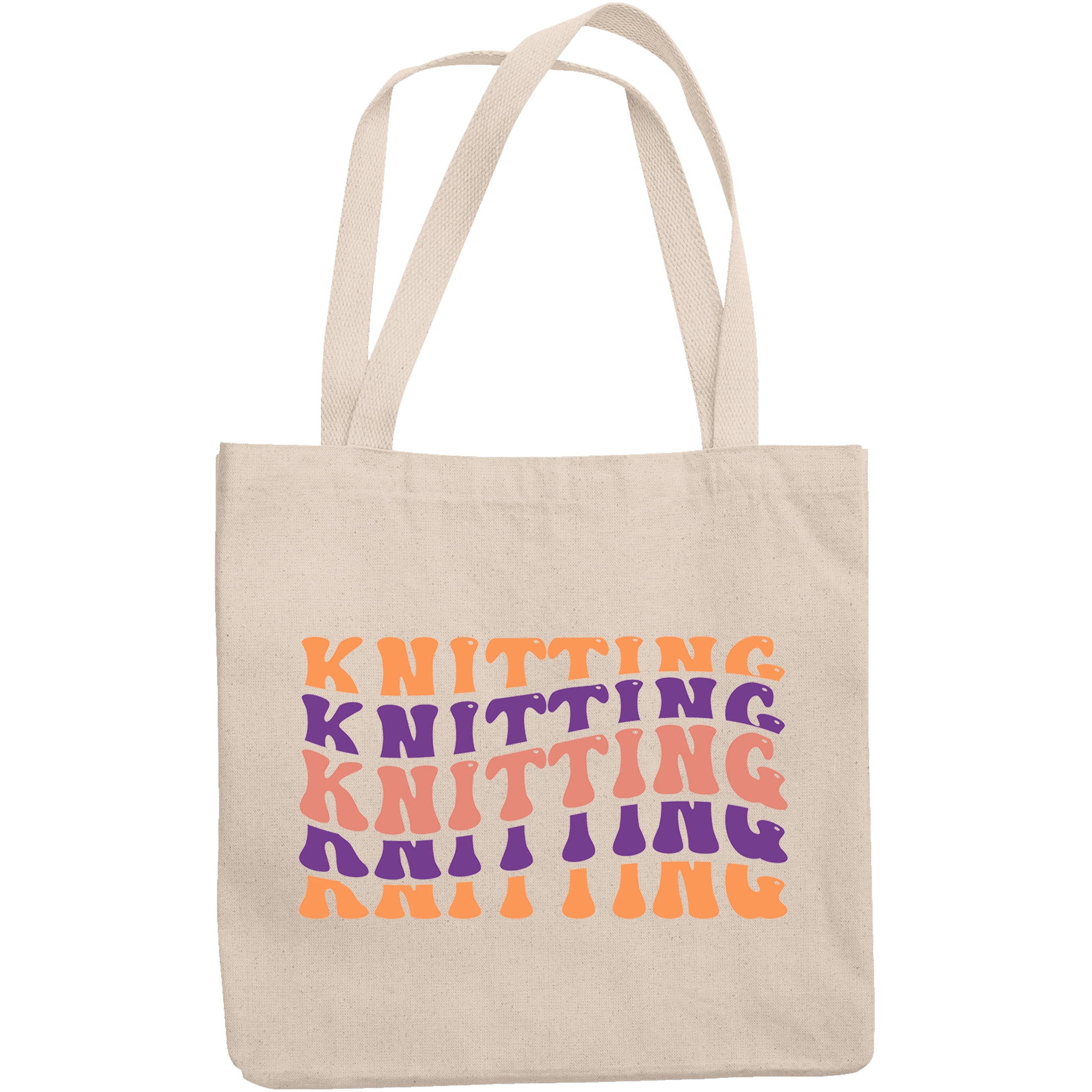 Knitting, Enthusiast or Hobbyist Knitter Themed, Groovy Retro Wavy Text ...