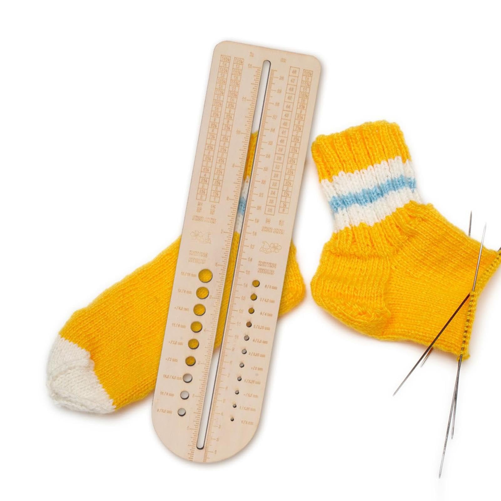 Knitting Gauge Ruler Knitting Needle Gauge Measuring Tool Sock Ruler ...