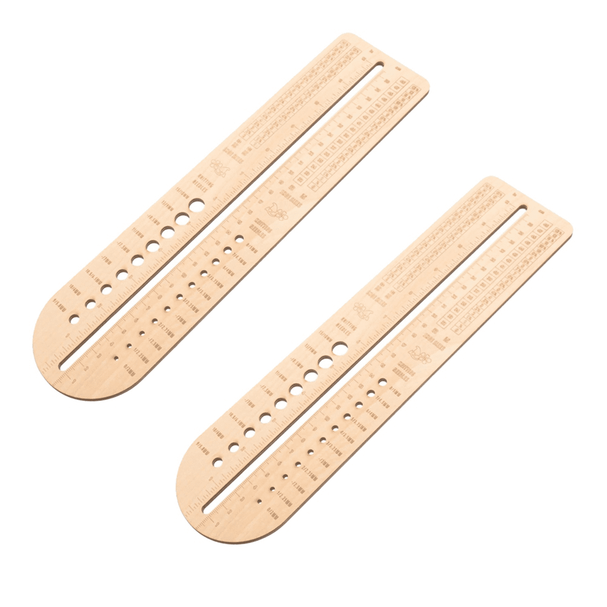 Knitting Measuring Ruler Knitting Needle Gauge Crochet Ruler Wooden ...