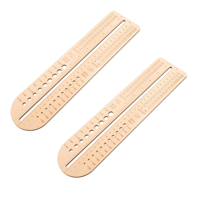 Knitting Measuring Ruler Needle Gauge Crochet Wooden DIY Sock Tool ...
