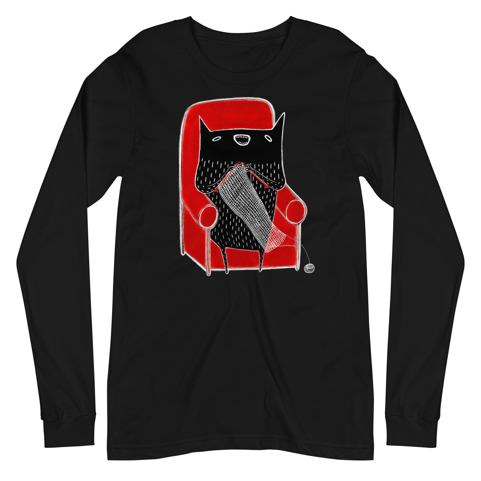 Knitting Monster Cat Knitter Crafts Folk Art Cottagecore Housewarming ...