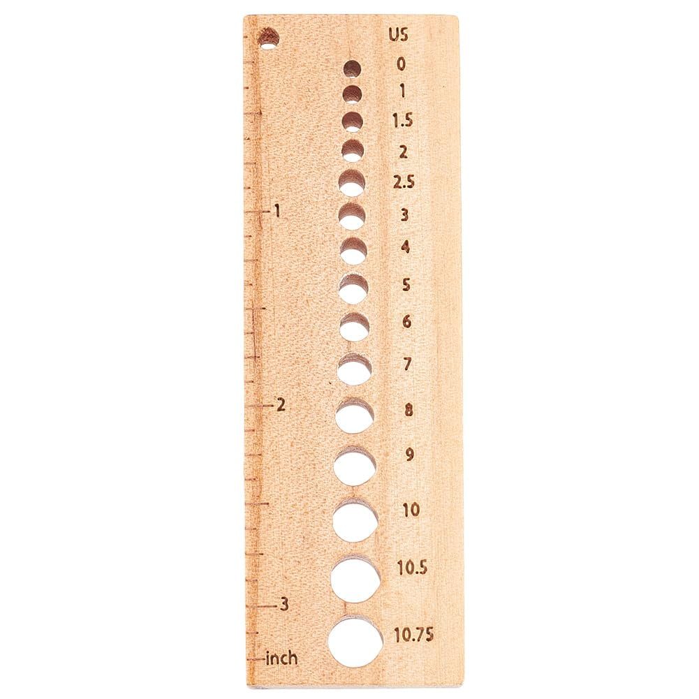 Knitting Needle Gauge CM Ruler Wooden Crochet Ruler 3.35x1.06x0.43 Inch ...
