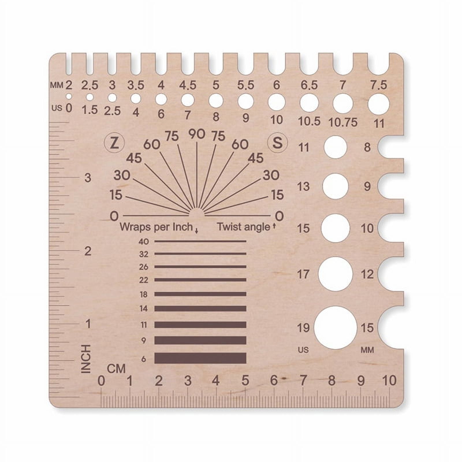 Knitting Needle Gauge Ruler Crochet Hooks Ruler Yarn & Ruler (Universal ...